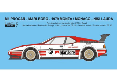 Rejimodel 171 BMW M1 Procar - Marlboro 1979 Monaco / Monza Lauda (for Esci and Revell Kits)