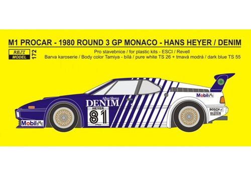 Rejimodel 172 BMW M1 Procar - 1980 Round 3 GP Monaco (for Esci and Revell Kits)