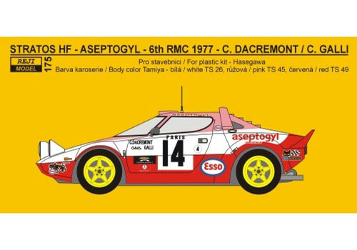 Rejimodel 175 Lancia Stratos HF - "Aseptogyl" Rally Monte Carlo 1977 (for Hasegawa Kits)