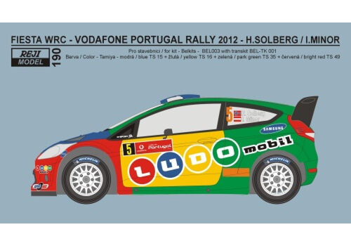 Rejimodel 190 Ford Fiesta WRC - Vodafone Portugal Rally 2011 Solberg / Minor (for Belkits Kits)