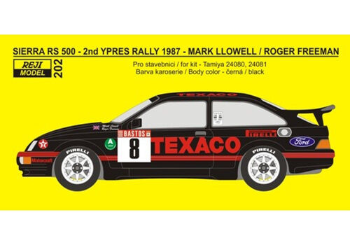 Rejimodel 202 Ford Sierra 500RS - 2nd Ypres Rally 1987 - Llowell / Freeman (for Tamiya Kits)