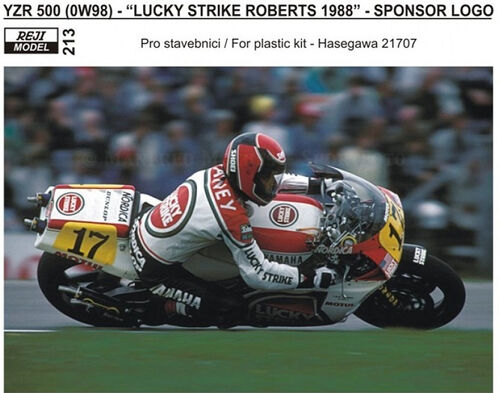 Rejimodel 213 Yamaha YZR500 (OW98) 1988 - Lucky Strike Sponsor Logo (for Hasegawa Kits)