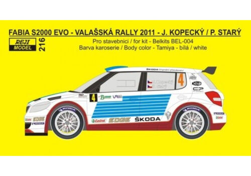 Rejimodel 216 Skoda Fabia S2000 EVO - Valasska Rally 2011 "Retro design" (for Belkits Kits)