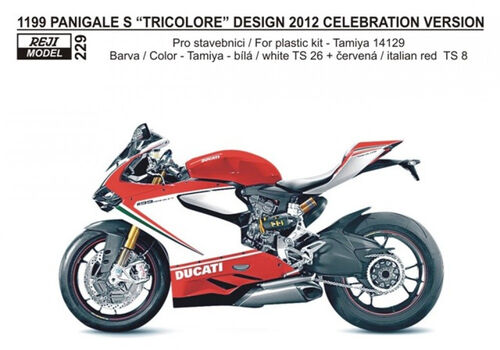 Rejimodel 229 Ducati 1199 Panigale - Tricolori + WDW 2012 version (for Tamiya Kits)