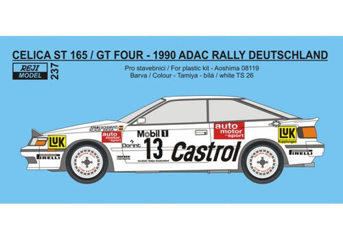 Rejimodel 237 Toyota Celica ST165 - 1990 ADAC Deutschland Rally 1990 Schwarz / Wicha (for Aoshima Kits)