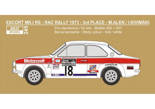 Rejimodel 245 Ford Escort Mk.I - Daily Mirror RAC Rallye 1973 #18 Alen / Kivimaki (for Belkits Kits)