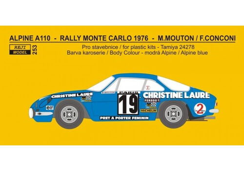 Rejimodel 253 Renault Alpine A 110 - Rallye Monte Carlo 1976 - Mouton / Conconi (fot Tamiya Kits)