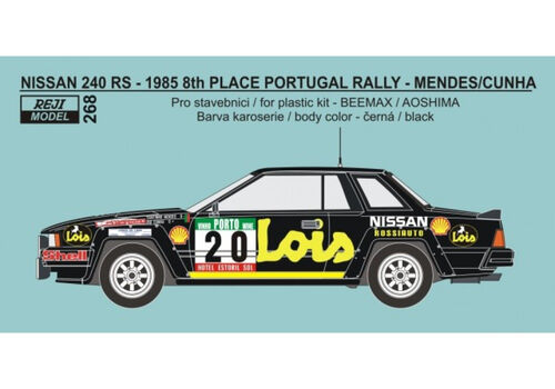 Rejimodel 268 Nissan 240 RS - Rally Portugal 1985 - Mendes / Cunha (for Beemax and Aoshima Kits)