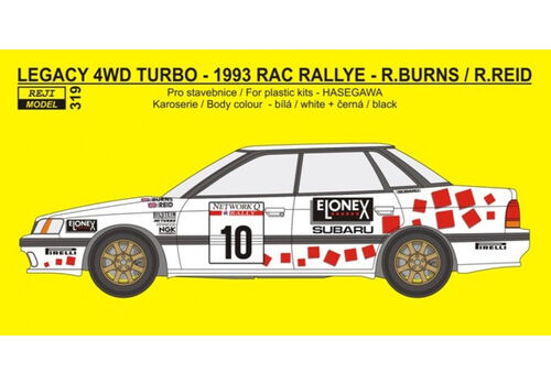 Rejimodel 319 Subaru Legacy RS - RAC Rally 1993 - Burns / Reid (for Hasegawa kits)
