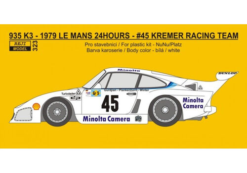 Rejimodel 323 Porsche 935 K3 - 1979 Le Mans 24 hours - Kremer Racing Team (for NuNu and Platz Kits)
