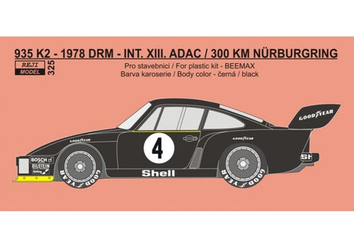 Rejimodel 325 Porsche 935 K2 - 1978 DRM Int.ADAC - 300 km NUrburgring (for Beemax Kits)