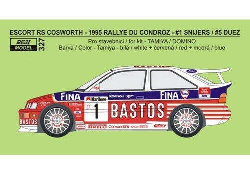 Rejimodel 327 Ford Escort RS Cosworth - Bastos rally team - Rallye du Condroz 1995 (for Tamiya and Domino Kits)