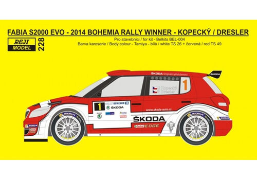 Rejimodel 228 Skoda Fabia S2000 EVO - Retro design Bohemia / Barum Rally 2014 Kopecky / Dresler (for Belkits Kits)