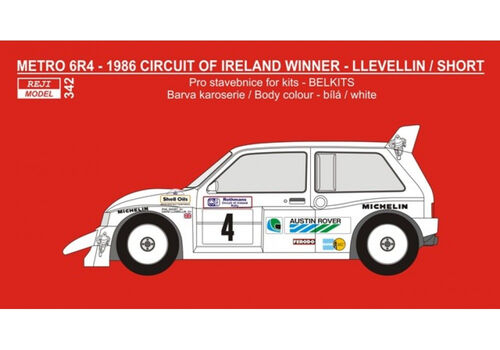 Rejimodel 342 MG Metro 6R4 - Winner Circuit of Ireland Rally 1986 - Llewellin / Short (for Belkits Kits)
