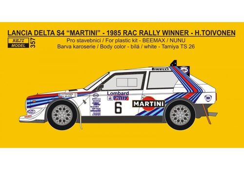 Rejimodel 357 Lancia Delta S4 - 1985 RAC rally winner (for Beemax and NuNu Kits)