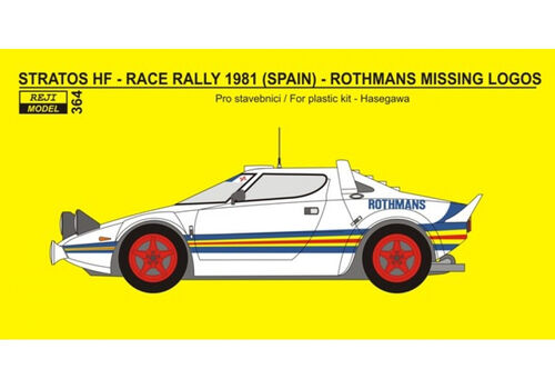Rejimodel 364 Lancia Stratos HF - 1981 Race Rally - Rothmans logos (for Hasegawa Kits)