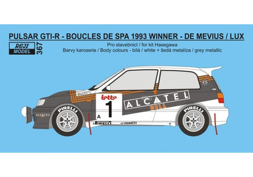 Rejimodel 367 Nissan Pulsar GTI-R - 1993 Boucles de Spa winner (for Hasegawa Kits)