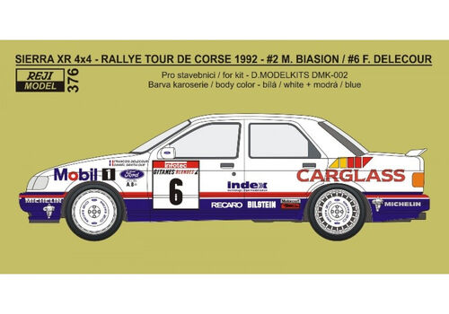 Rejimodel 376 Ford Sierra Cosworth 4x4 - 1992 Tour de Corse rally - #2 Biasion / #6 Delecour (for D.Modelkits Kits)