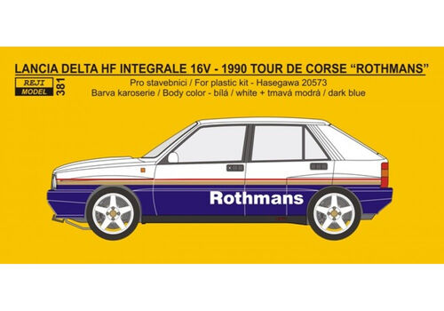 Rejimodel 381 Lancia Delta HF Integrale 16V - 1990 Tour de Corse - Rothmans logos (for Hasegawa Kits)