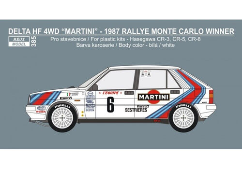 Rejimodel 385 Lancia Delta HF 4WD - 1987 Rally Monte Carlo (for Hasegawa Kits)