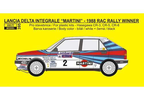 Rejimodel 395 Lancia Delta HF Integrale „Martini“ - 1988 RAC winner - Alen / Kivimaki (for Hasegawa Kits)