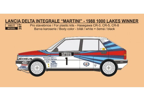 Rejimodel 397 Lancia Delta HF Integrale „Martini“ - 1988 1000 Lakes winner - Alen (for Hasegawa Kits)