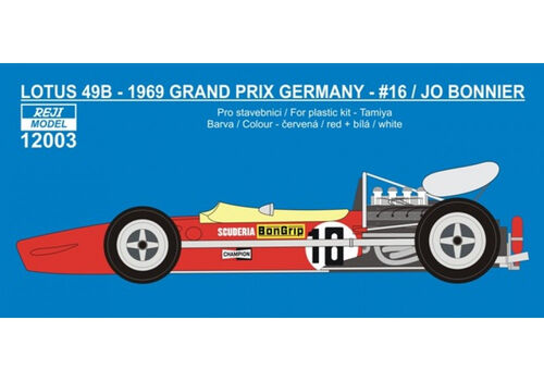 Rejimodel 12003 Lotus 49B - 1969 GP Germany - Jo Bonnier (for Tamiya Kits)