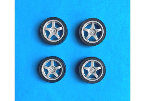 Rejimodel SP938 Mitsubishi Lancer Evo III - VI - Wheels with Tires – Enkei 5 Spoke Tarmac (4 pcs / for Hasegawa Kits)