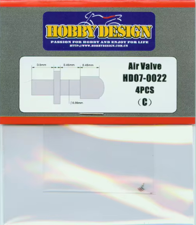 Hobby design HD07-0022 Tire Air Valve C for Cars (4 pcs)