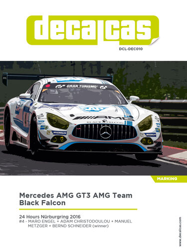 Decalcas DEC010 Mercedes AMG GT3 Team Black Falcon sponsored by AMG 2016 (for Tamiya Kits)