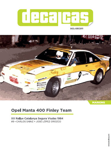 Decalcas DEC011 Opel Manta 400 Group B Team Opel sponsored by Finley 1984 (for Belkits Kits)
