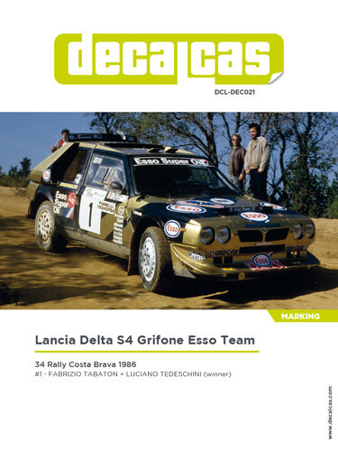 Decalcas DEC021 Lancia Delta S4 sponsored by Grifone Esso 1986 (for Beemax and NuNu Kits)