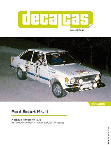 Decalcas DEC031 Ford Escort Mk. II Rally Firestone 1976 (for Italeri and Revell Kits)