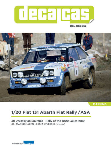 Decalcas DEC052 Fiat 131 Abarth Rally Team Fiat Rally / ASA sponsored by Salora 1980 (for Tamiya Kits)