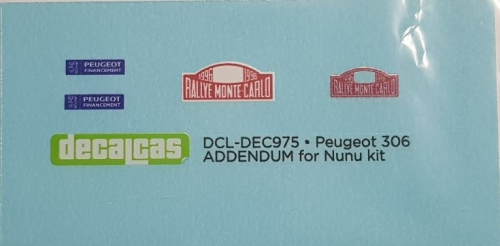 Decalcas DEC975 Peugeot 306 Maxi - Monte Carlo Rally Correction (for NuNu Kits)