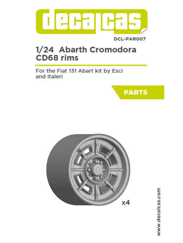 Decalcas PAR007 Fiat Abarth 131 - Abarth Cromodora CD68 Rims / 4 pcs (for ESCI, Revell and Italeri Kits)