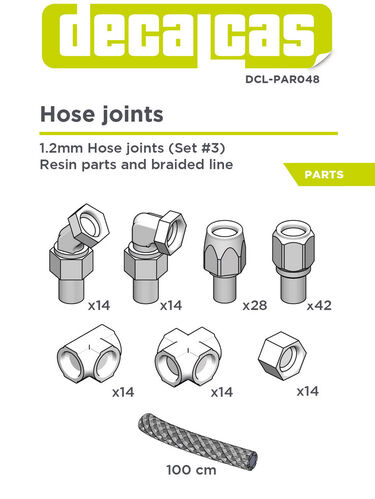 Decalcas PAR048 1.2 mm Hose Joints Set 3 (141 pcs)