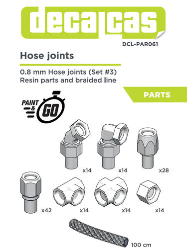 Decalcas PAR061 0.8 mm Hose Joints Set 3 (140 pcs)