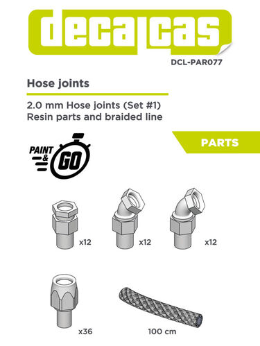 Decalcas PAR077 2.0mm Hose Joints - Set 1 (72 pcs)