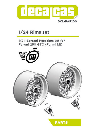 Decalcas PAR100 Ferrari 250 GTO - Borrani Rims Set / 4 pcs( for Fujimi Kits)