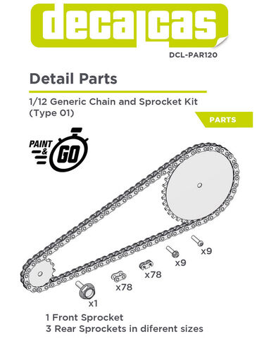 Decalcas PAR120 Generic Chain and Sprocket Kit Type 1