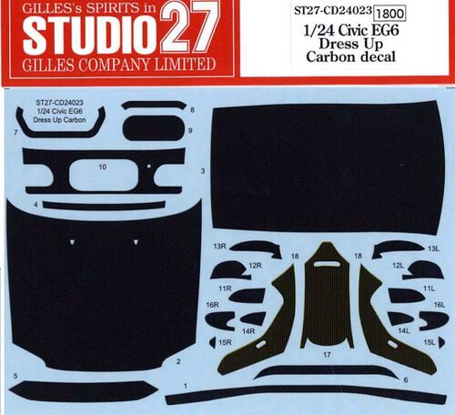 Studio 27 CD24023 Honda Civic EG6 - Dress Up Carbon Decal (for Hasegawa Kits)