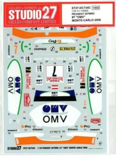 Studio 27 DC0734C Peugeot 307 WRC - OMV MC 2006 Decals Set