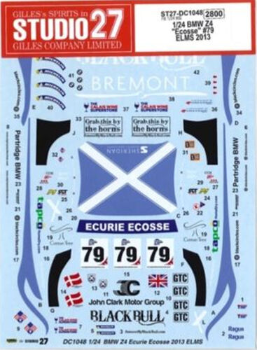 Studio 27 DC1048 BMW Z4 GT3 - Ecosse No.79 ELMS 2013 Decals Set (for Fujimi Kits)