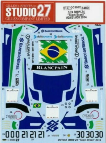 Studio 27 DC1052 BMW Z4 - Team Brasil 2014 Decals Set (for Fujimi Kits)