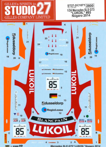 Studio 27 DC1071 Mercedes SLS GT3 - Lukoil Nogaro 2014 Decals Set (for Fujimi Kits)