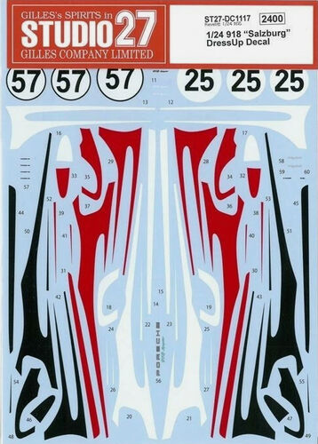 Studio 27 DC1117 Porsche 918 Spyder - Salzburg Dress Up Decal Set (for Revell Kits)
