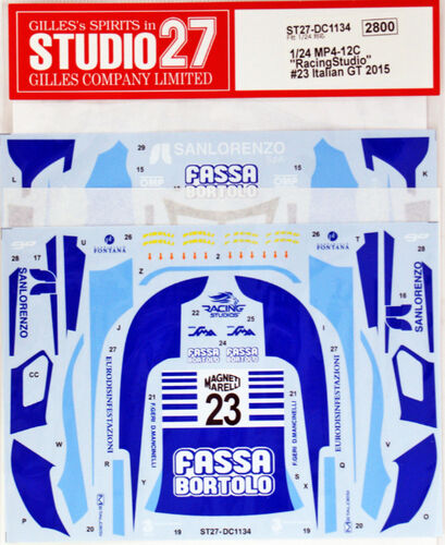 Studio 27 DC1134 McLaren MP4/12C - Racing Studio Italian GT 2015 Decals Set (for Fujimi Kits)