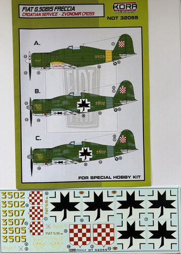 Kora Models NDT32055 Fiat G.50bis Freccia - Croatin Service (for Special Hobby kits)