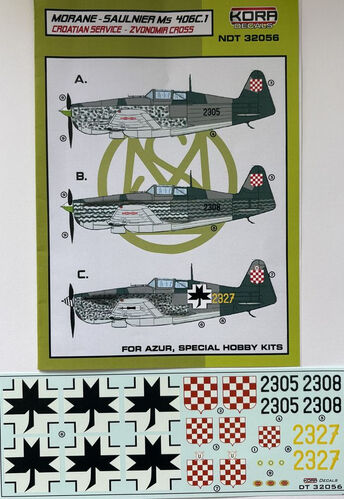 Kora Models NDT32056 MS-406C.1 - Croation Service (for Azur and Special Hobby kits)